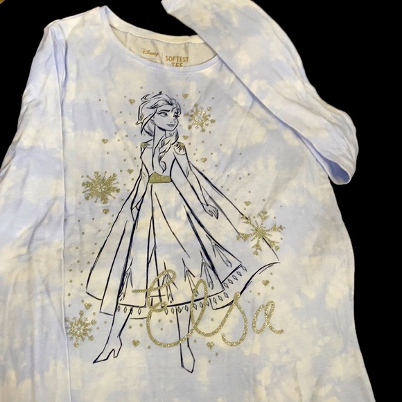 jumping beans | Shirts & Tops | Disney Frozen Elsa Lt Bluewhite Tie Dye ...